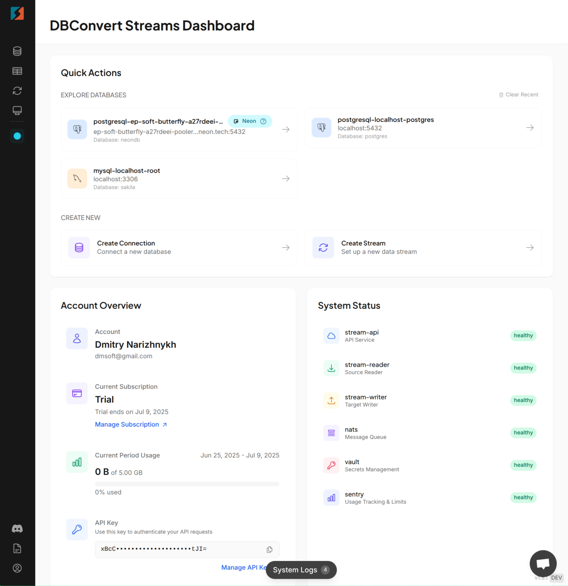 Deploy Database Streaming in 5 Minutes