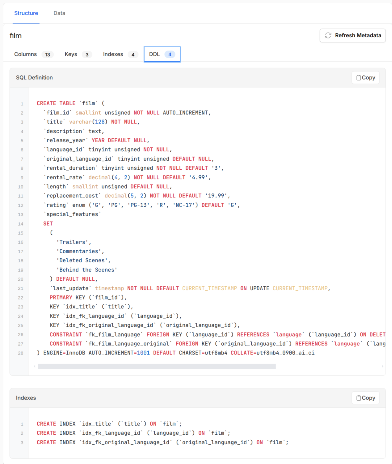 Examining Table Structure | DBConvert Streams Docs