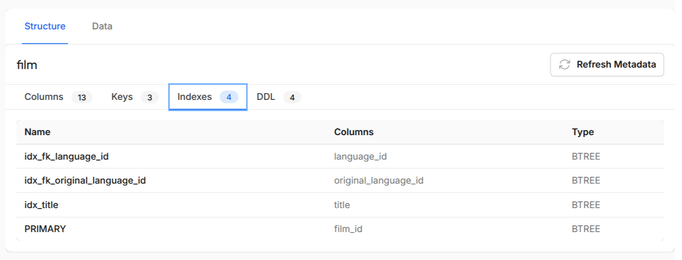Examining Table Structure | DBConvert Streams Docs